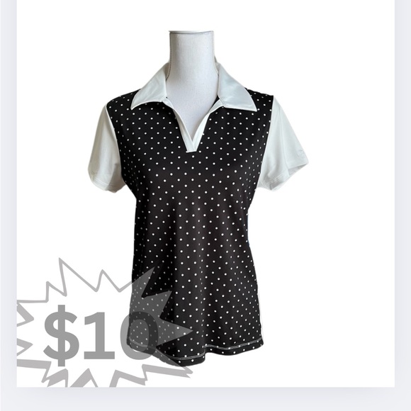 Izod | Tops | Izod Performx Fx Polka Dot Front Collared Ladies Golf ...